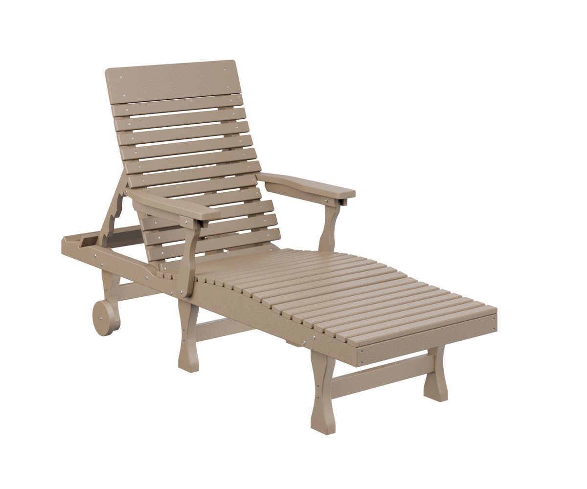 Poly Chaise Lounge Chair In Stock | Weatherwood Color | Amish Made