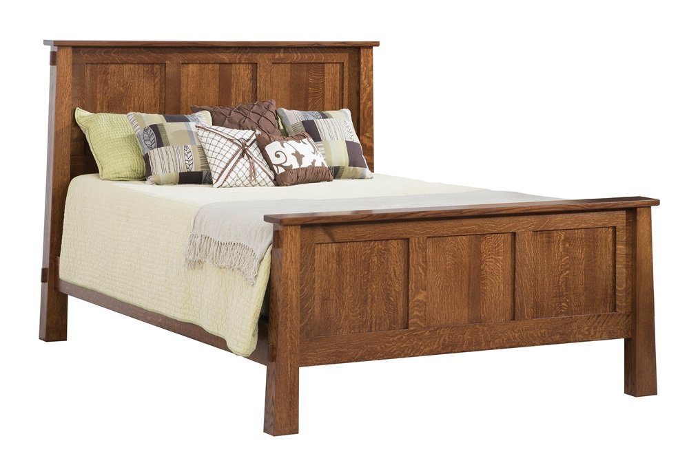 Shaker Style Solid Wood Panel Bed Frame w/ Footboard | DutchCrafters