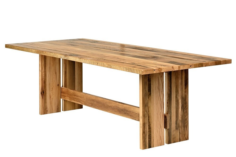 Wedge Extendable Dining Table with Reclaimed Wood Option from
