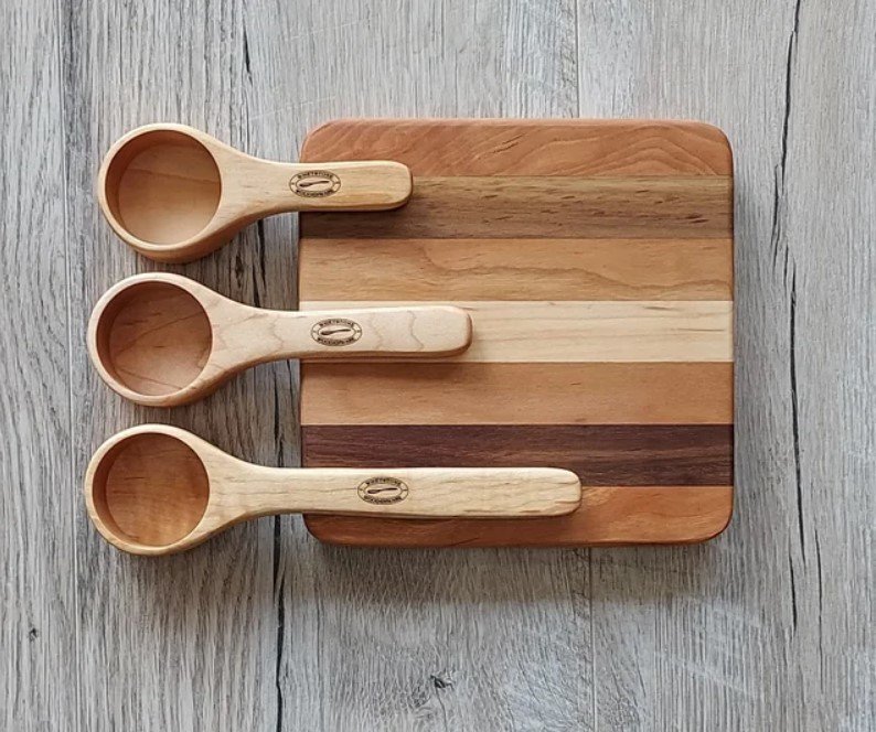 Handcrafted Wooden Coffee Scoop – Solid Maple Kitchen Scoop USA Made