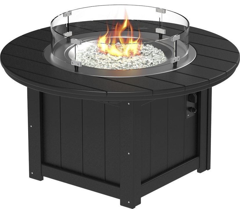 LuxCraft 46" Round Gas Fire Pit Patio Coffee Table | DutchCrafters