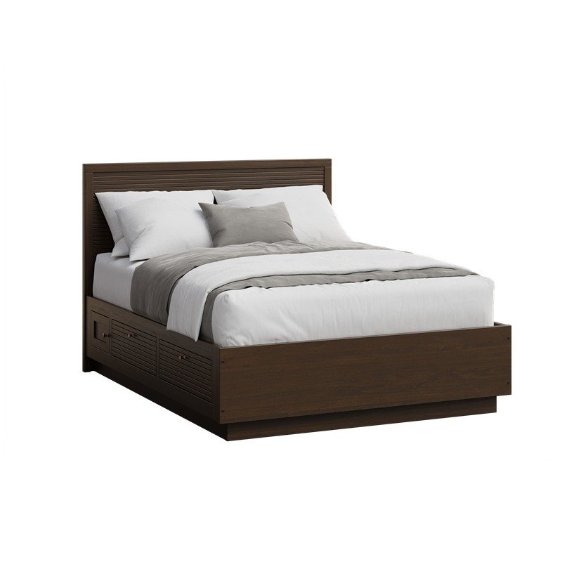 Slatted Beau Bed with Side Storage from DutchCrafters Amish Furniture