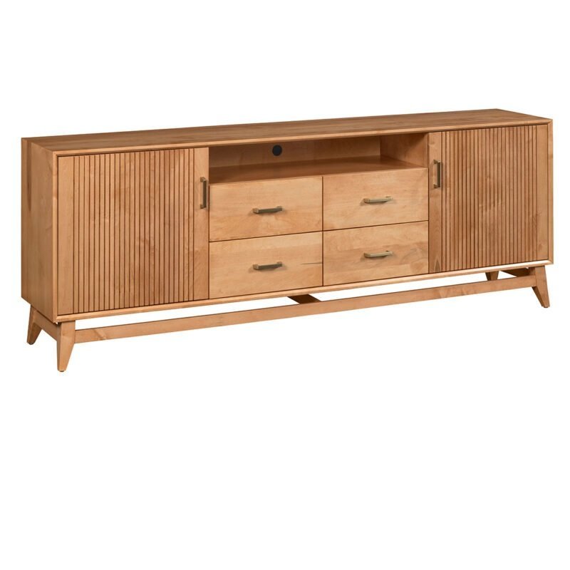 Modern TV Stand with Fluted Fronts | Amish Solid Wood Furniture