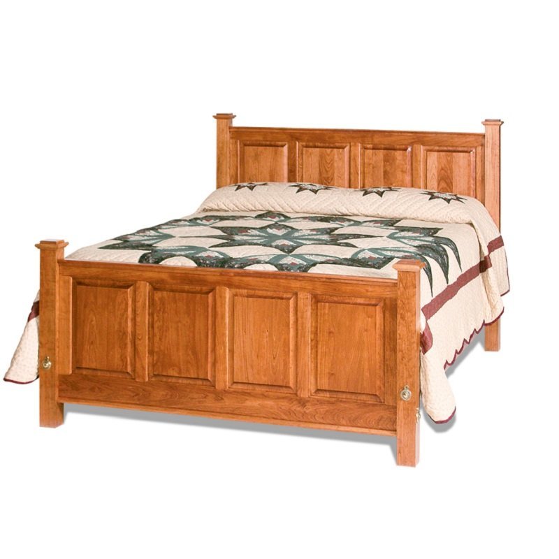 Cherry Wood Shaker Raised Panel Bed from DutchCrafters Amish Furniture