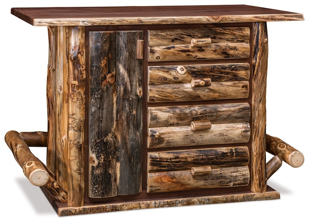 Unique Rustic Log Bar Cabinet | Amish Handcrafted Quality Furniture