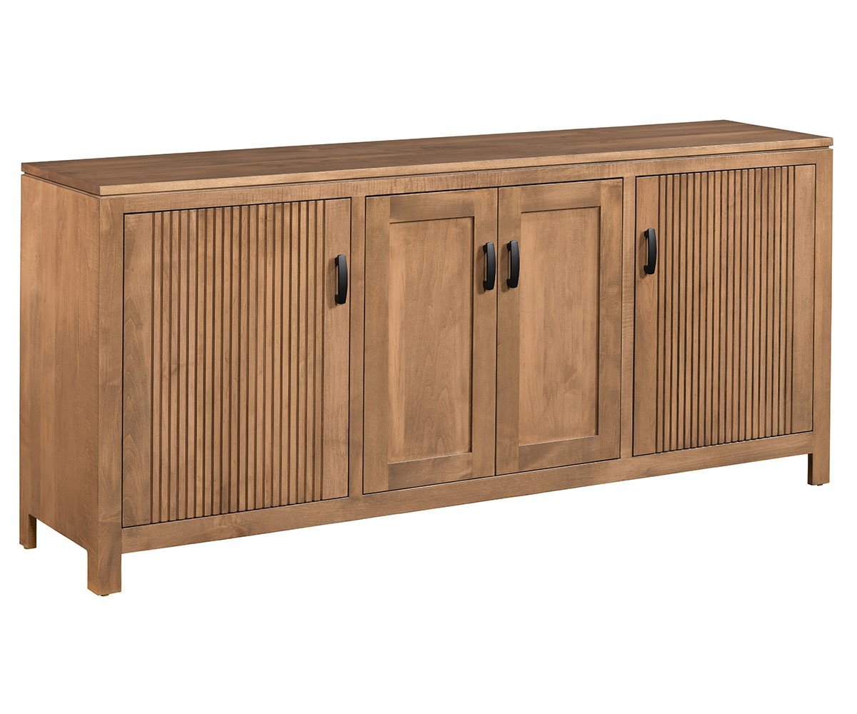 Taylor 72” Long Media Console with Tambour Grooved Doors from