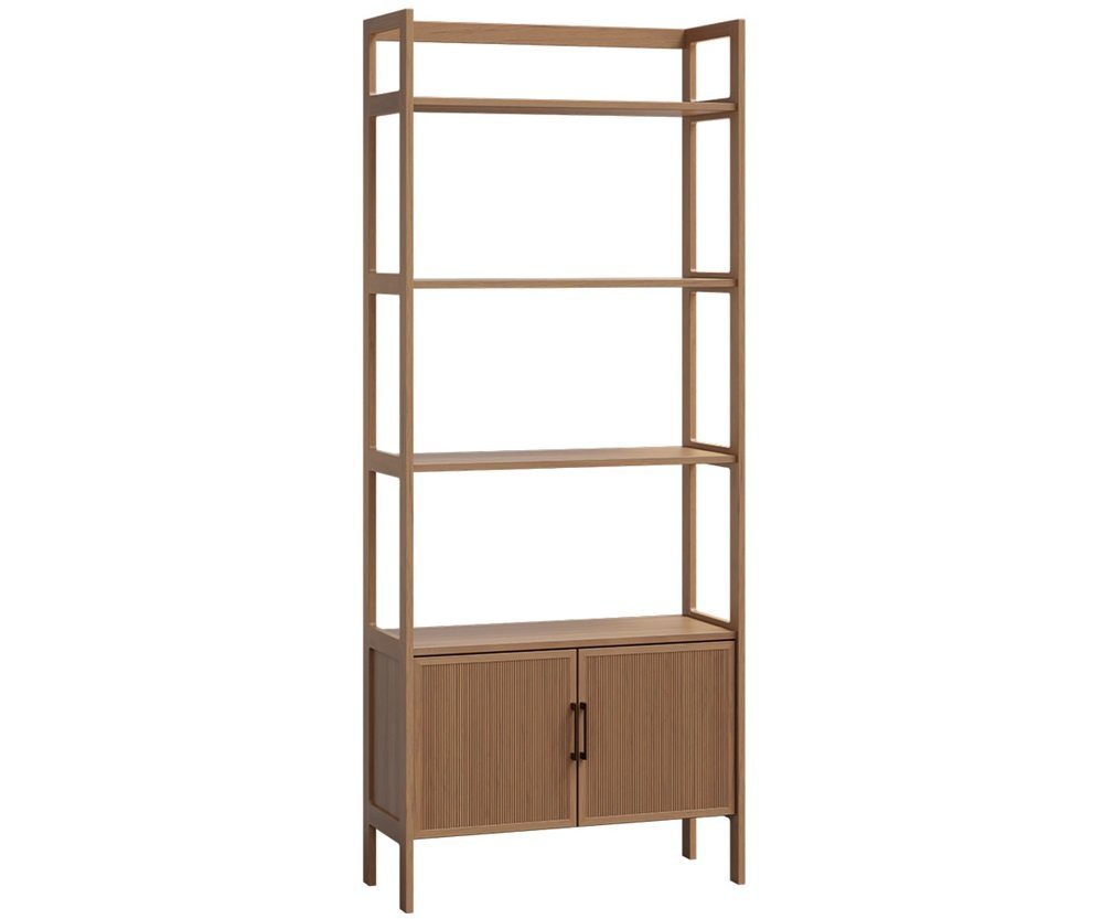 Modern Harlow Open Shelf Bookcase with Doors from DutchCrafters Amish
