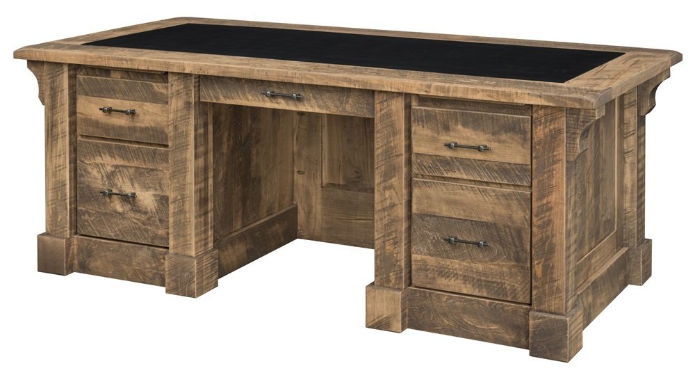82" Dutton Executive Desk with Optional Leather Inlay from