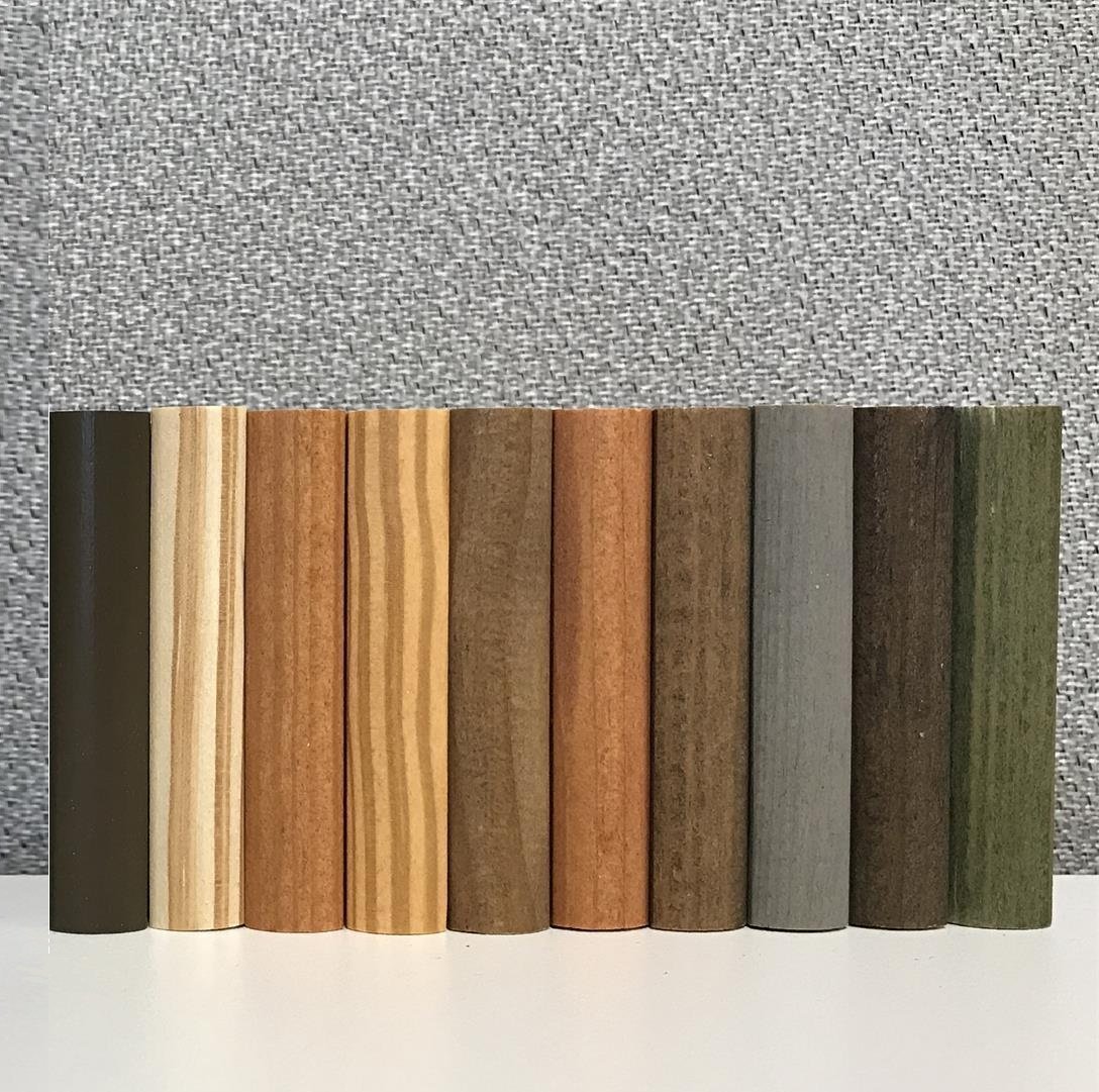 Outdoor Cedar Finish Samples from DutchCrafters Amish Furniture