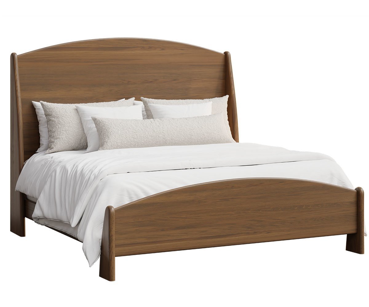 Amish Bed with Curved Headboard Detail | DutchCrafters