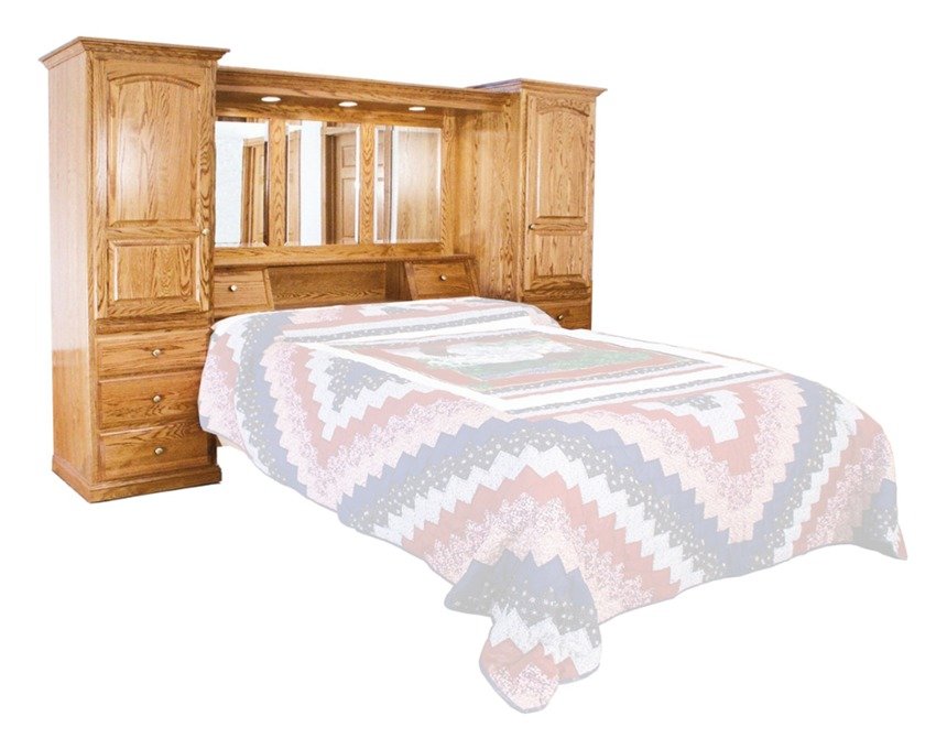 Country Pier Wall Headboard Unit from DutchCrafters Amish Furniture