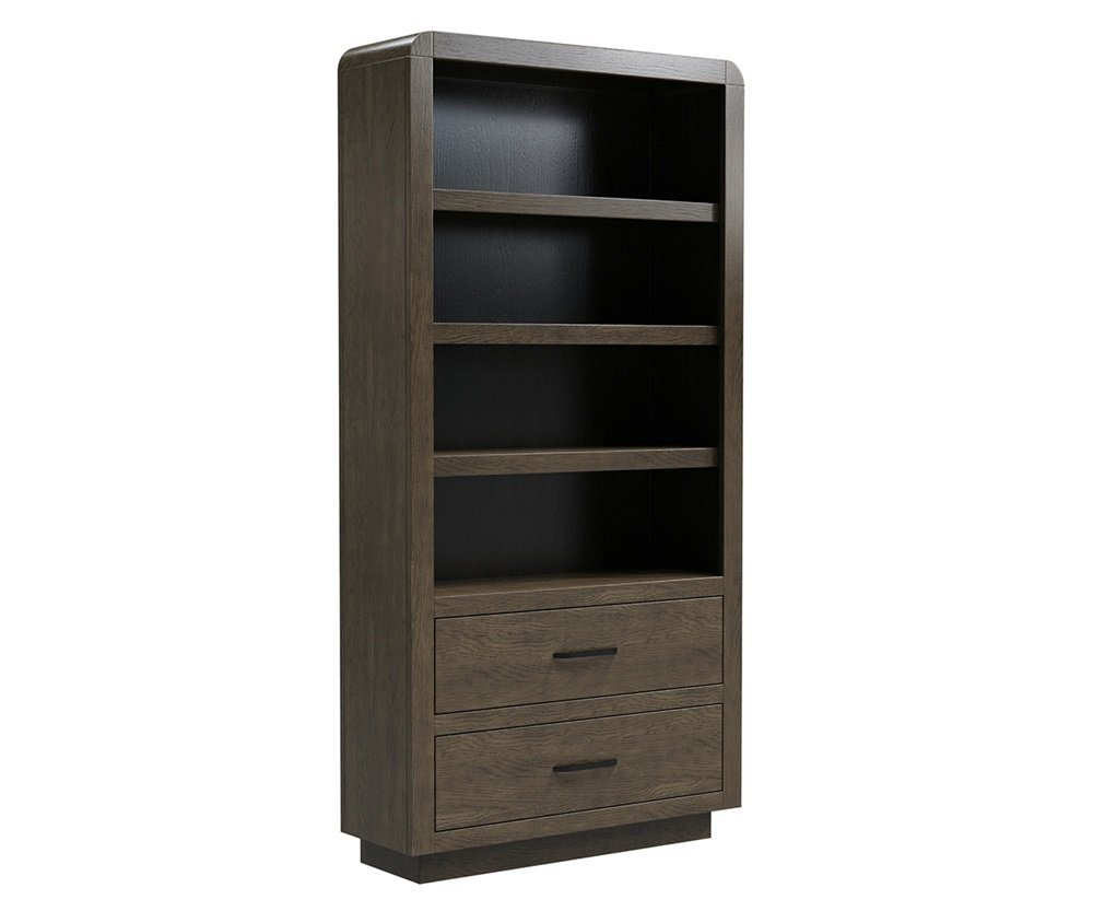Bellvue Contemporary Arched Bookcase with 2 Drawers from