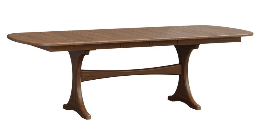 Modern Cresent Trestle Dining Table | Handcrafted Solid Wood