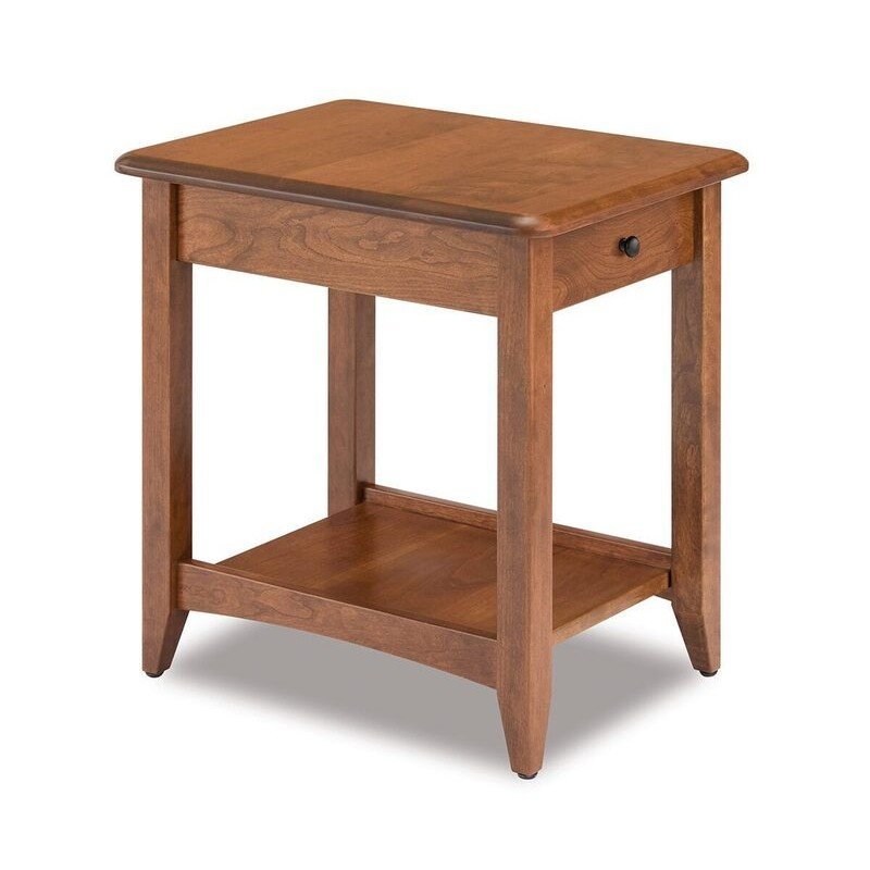Rustic Brock Open End Table with Drawer from DutchCrafters Amish