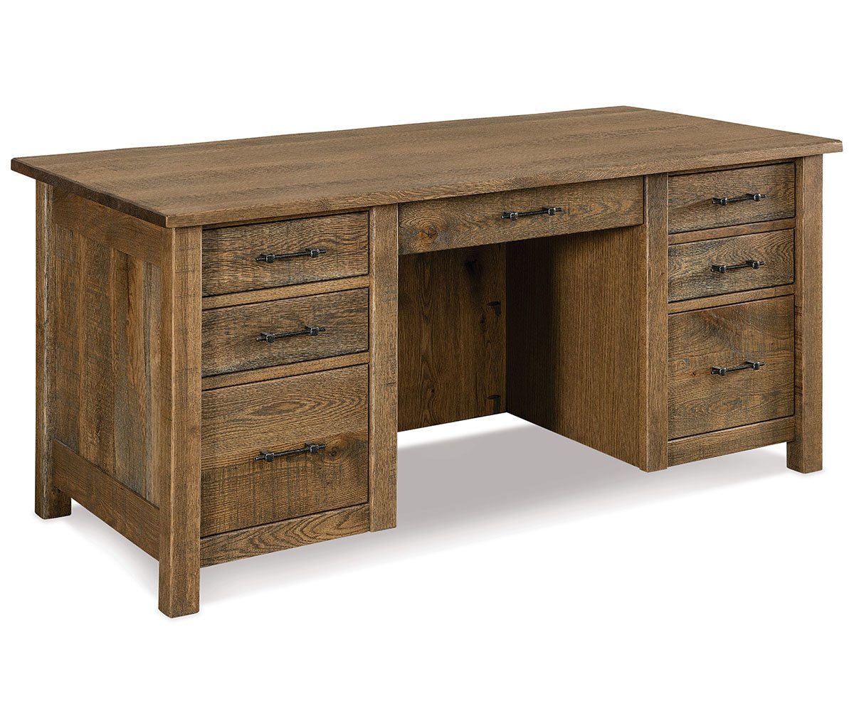 Dutton Double Pedestal 7-Drawer Desk from DutchCrafters Amish