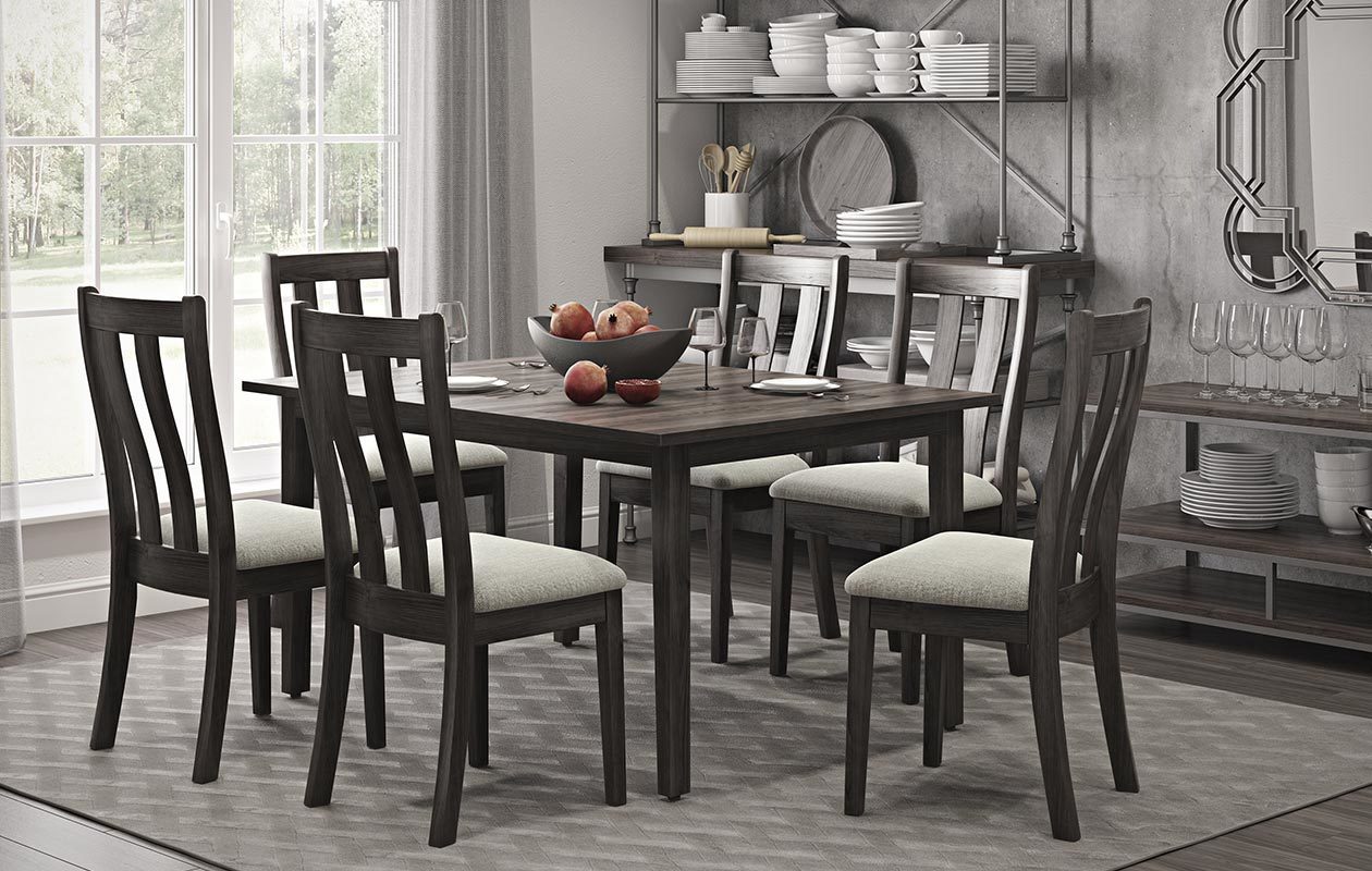 Amish Made Shaker Dining Table Set with 6 Chairs | Solid Hardwood