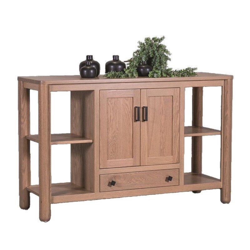 Cora Solid Wood Sideboard with Open Shelves - Quick Ship from