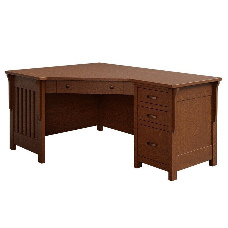 Churchill Mission Corner Desk from DutchCrafters Amish Furniture