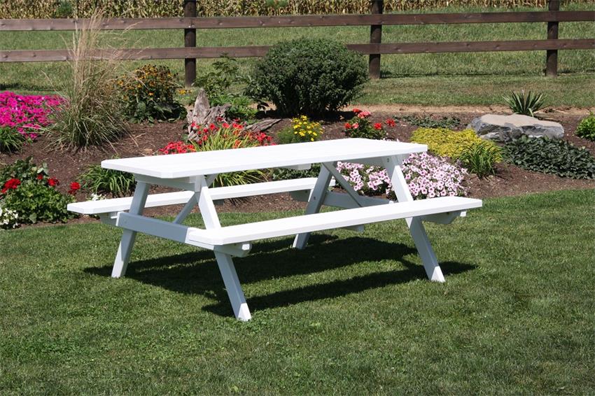 Yellow Pine Picnic Table with Benches from DutchCrafters Amish