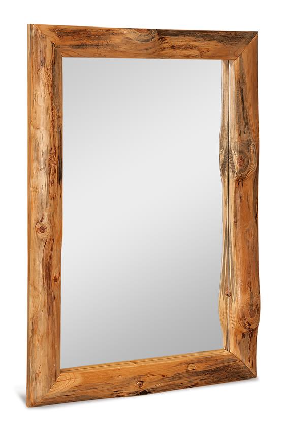Amish Log Rustic Pine Frame with Mirror
